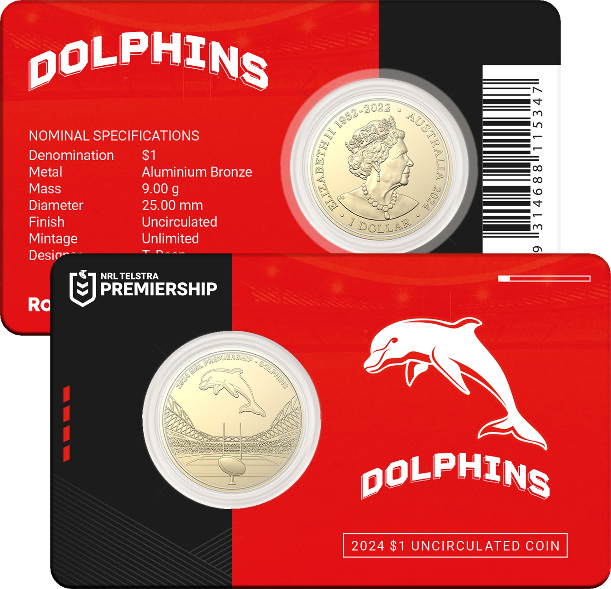 Dolphins Coin In Card – NRL Shop